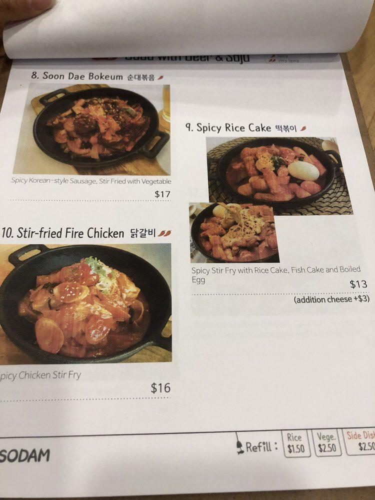 Menu at Table SODAM restaurant, Ottawa