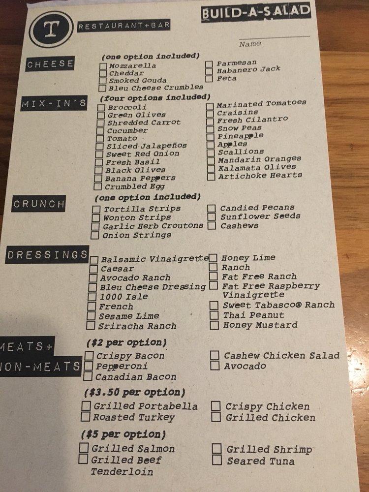 Menu at The Tavern Grill restaurant, Woodbury