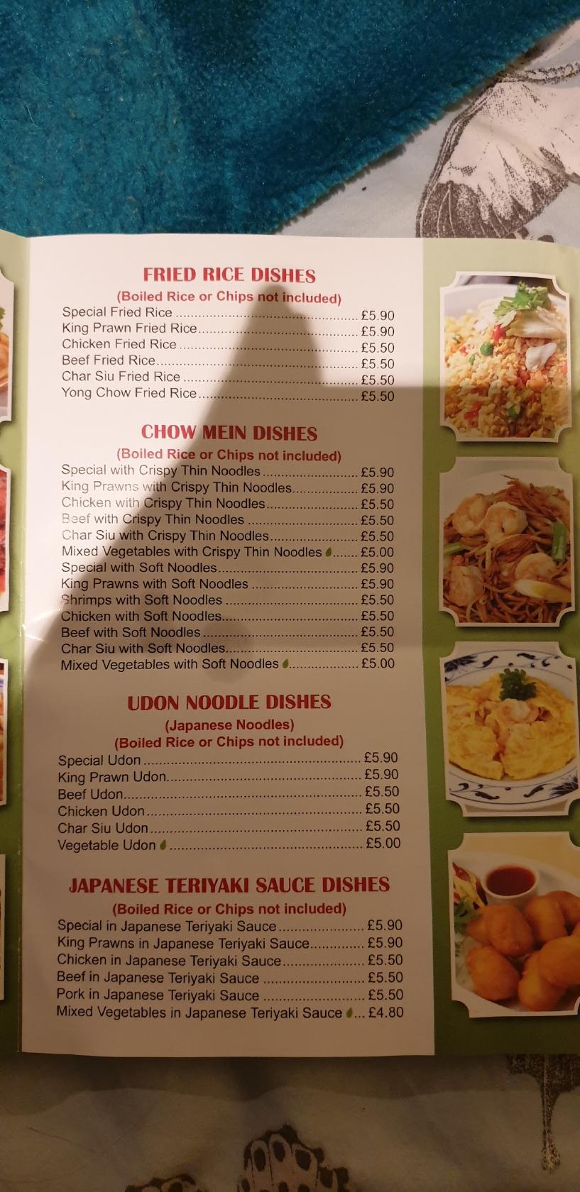 Menu at Mei Mei restaurant, Moorends