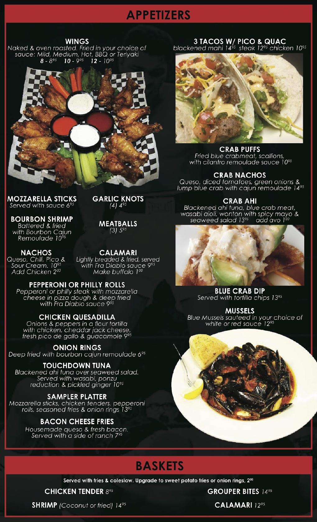 Menu at Overtime Pizzeria & Sports Pub, Cape Coral