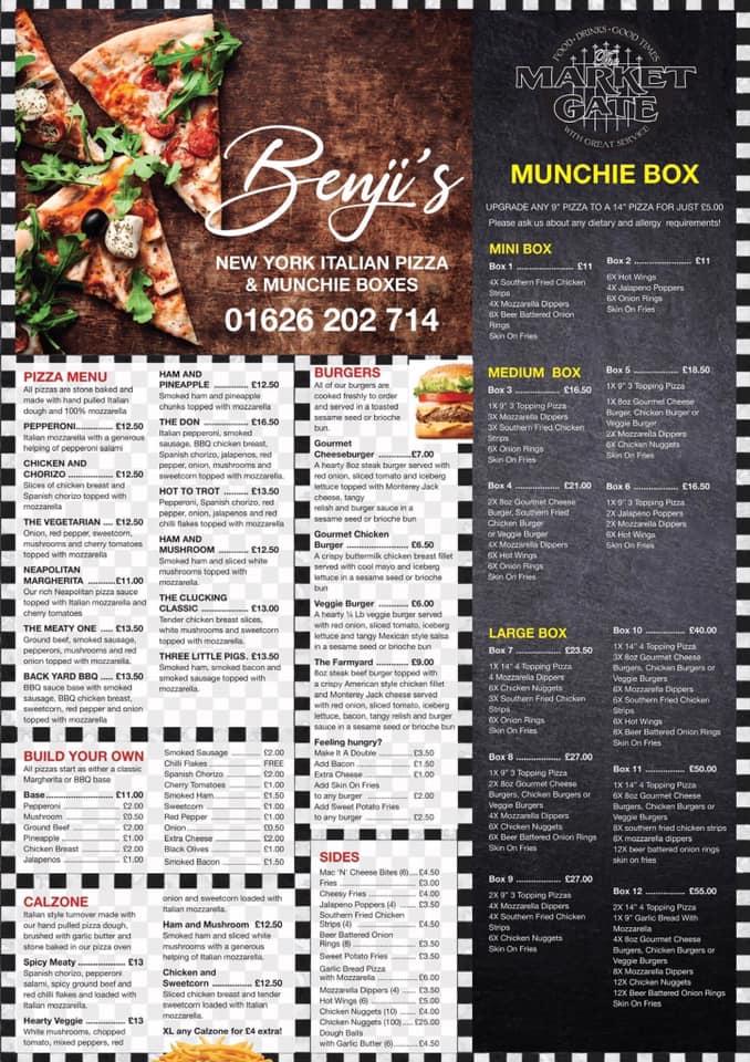 Menu at The Market Gate restaurant, Newton Abbot