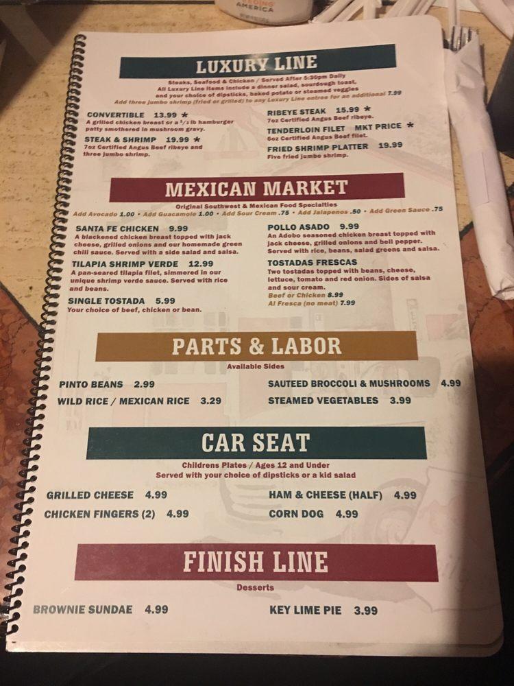 Menu at The Service Station Restaurant, Norman
