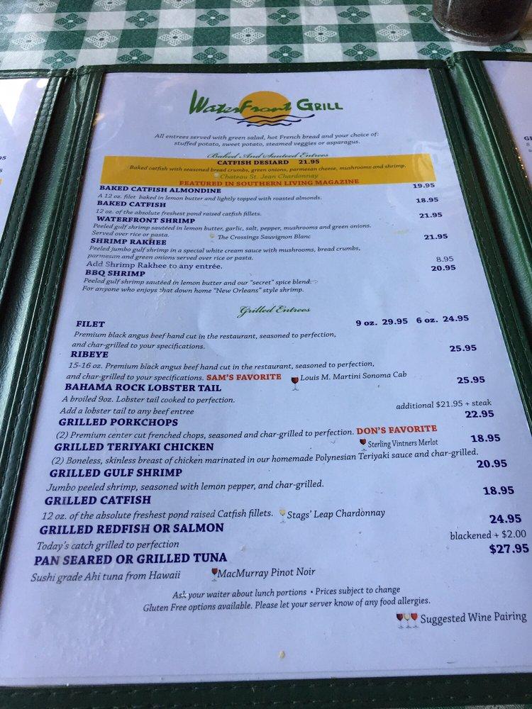 Carta del restaurante Waterfront Grill, Monroe