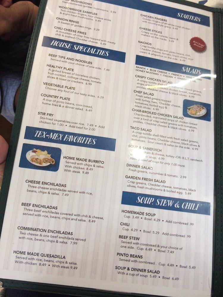 Menu at Woodbridge Restaurant, Oklahoma City, NW 39th St