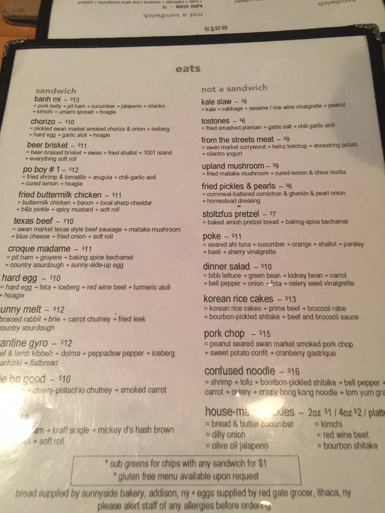 Menu at Hand + Foot pub & bar, Corning
