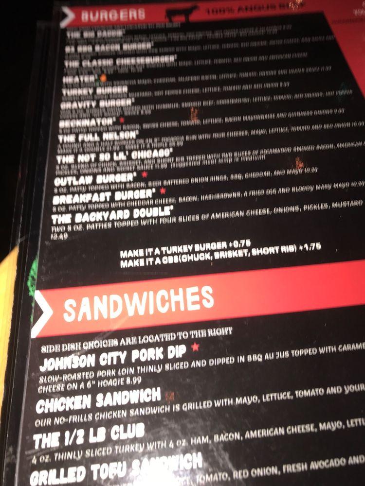 Menu at Mid City Grill restaurant, Johnson City