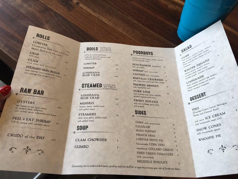 Menu at Peacemaker Lobster & Crab restaurant, St. Louis