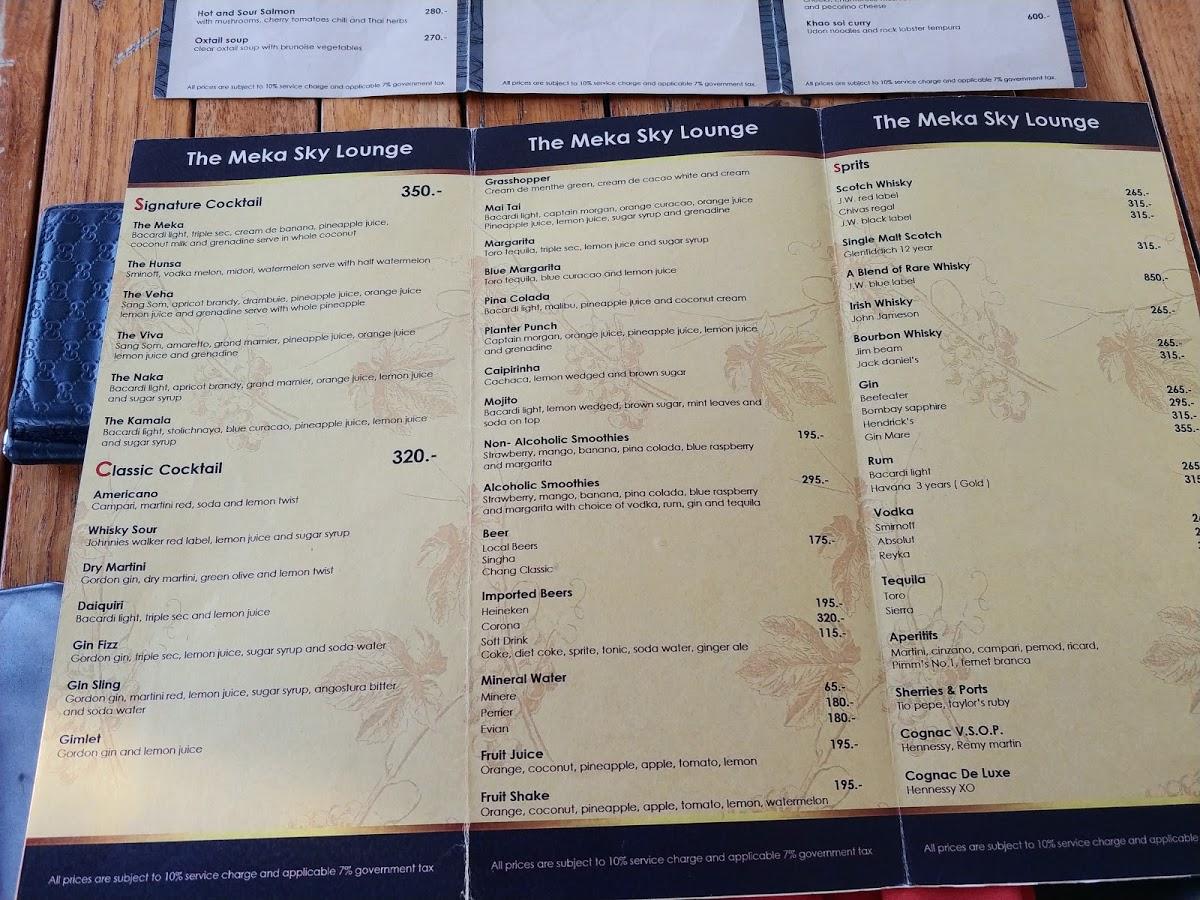 Menu at The Meka pub & bar, Kamala