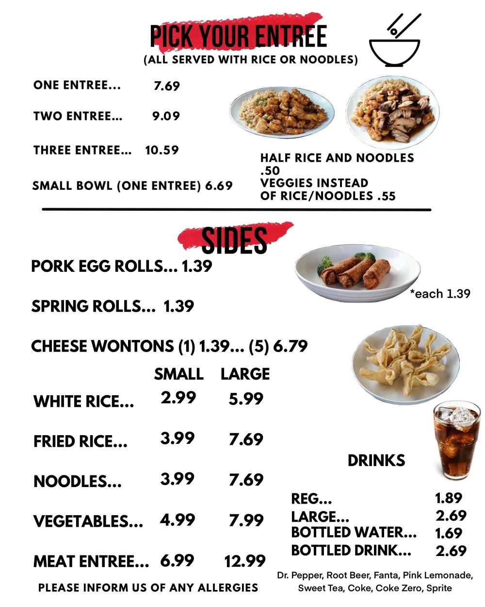 Menu at Chopstix restaurant, Angleton