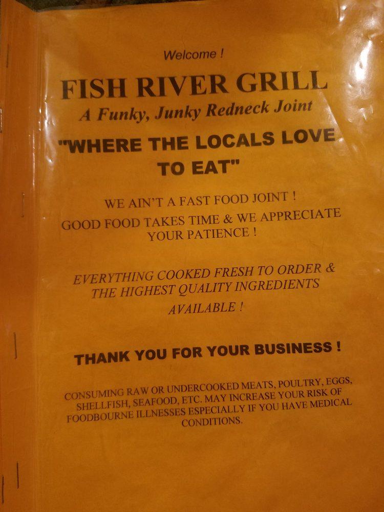 Menu at Fish River Grill restaurant, Gulf Shores