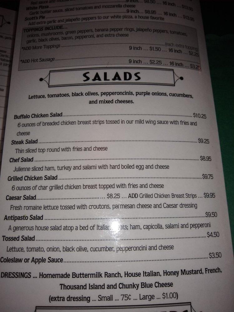 Menu at Blinky's Noble Grill & Bar, Pittsburgh