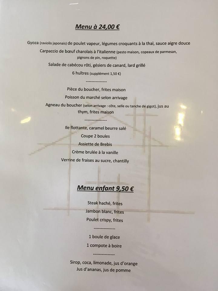 Menu au Restaurant La Maison, Andernos-les-Bains