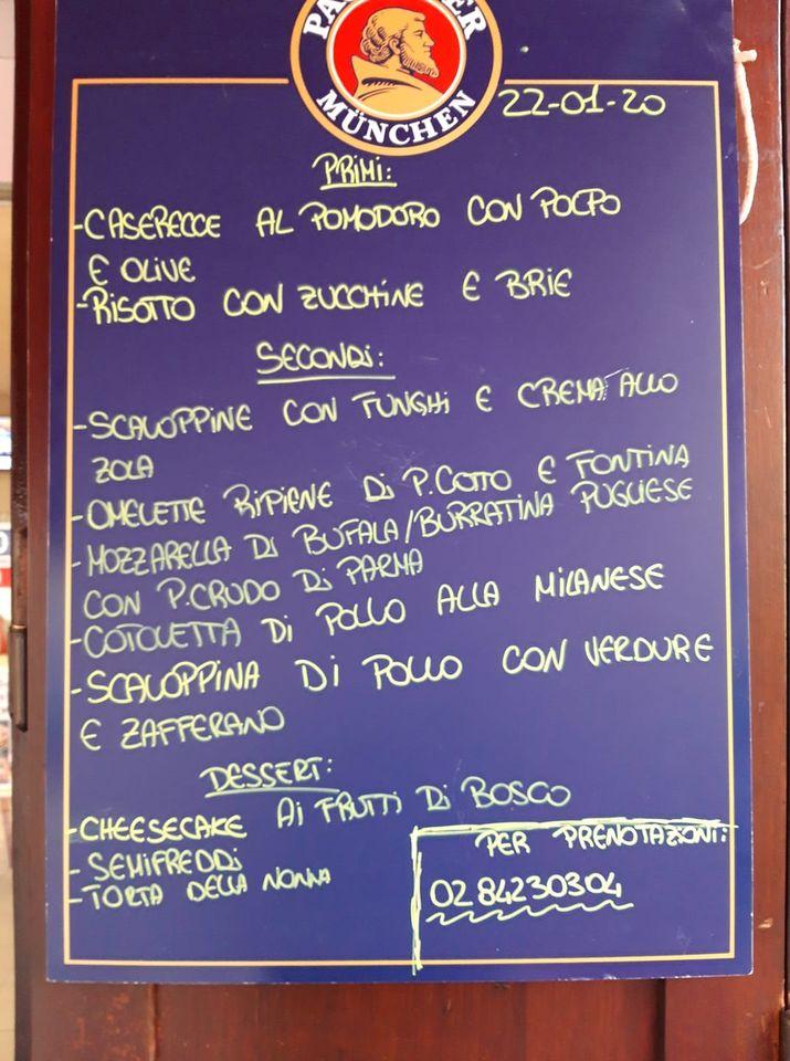 Menu at Manu Bar, San Donato Milanese