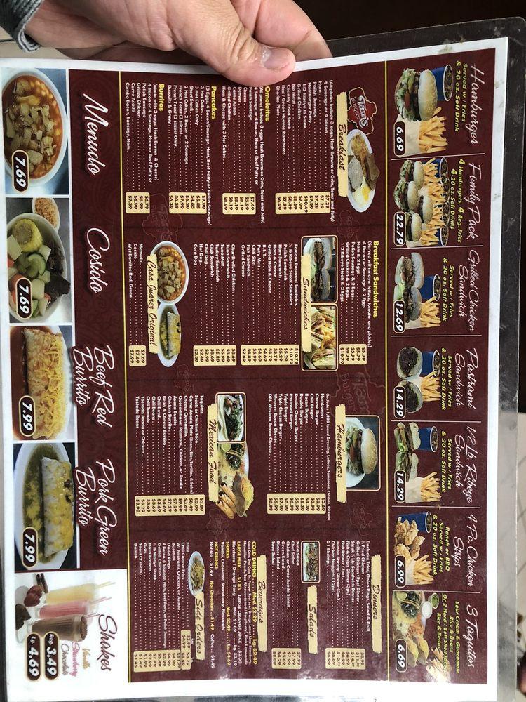 Menu at Tam's Burgers restaurant, Hesperia, Bear Valley Rd