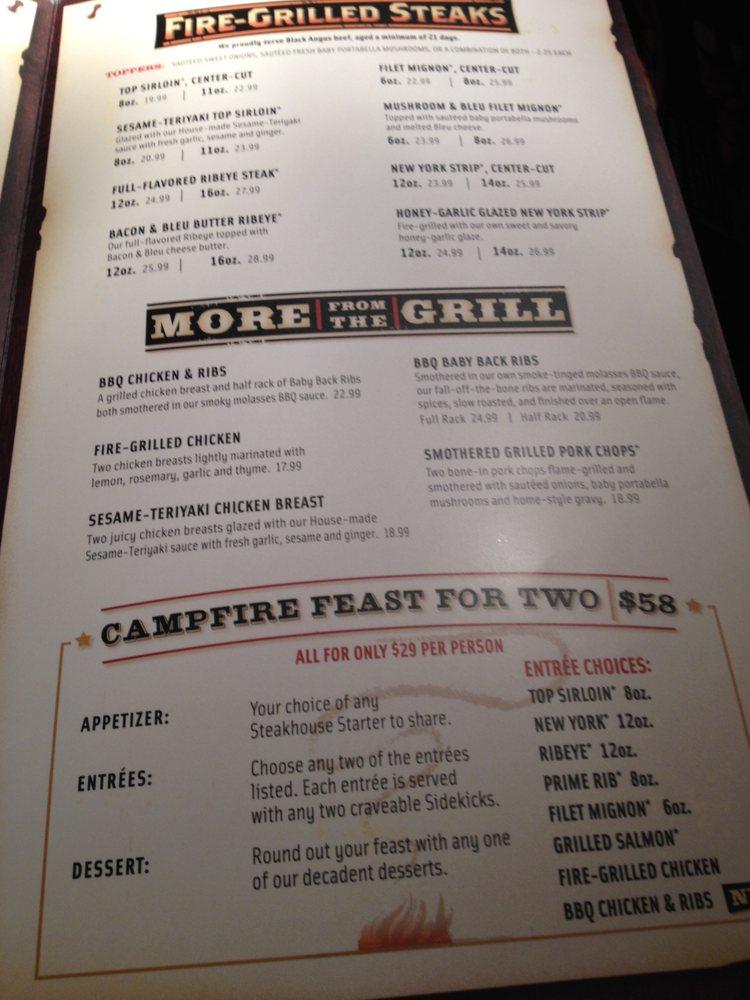 Menu at Black Angus Steakhouse, Mesa, E Hampton Ave