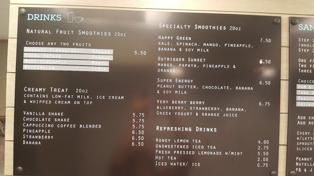 Menu at Pai's Deli fast food, Honolulu, Kalākaua Ave # 113