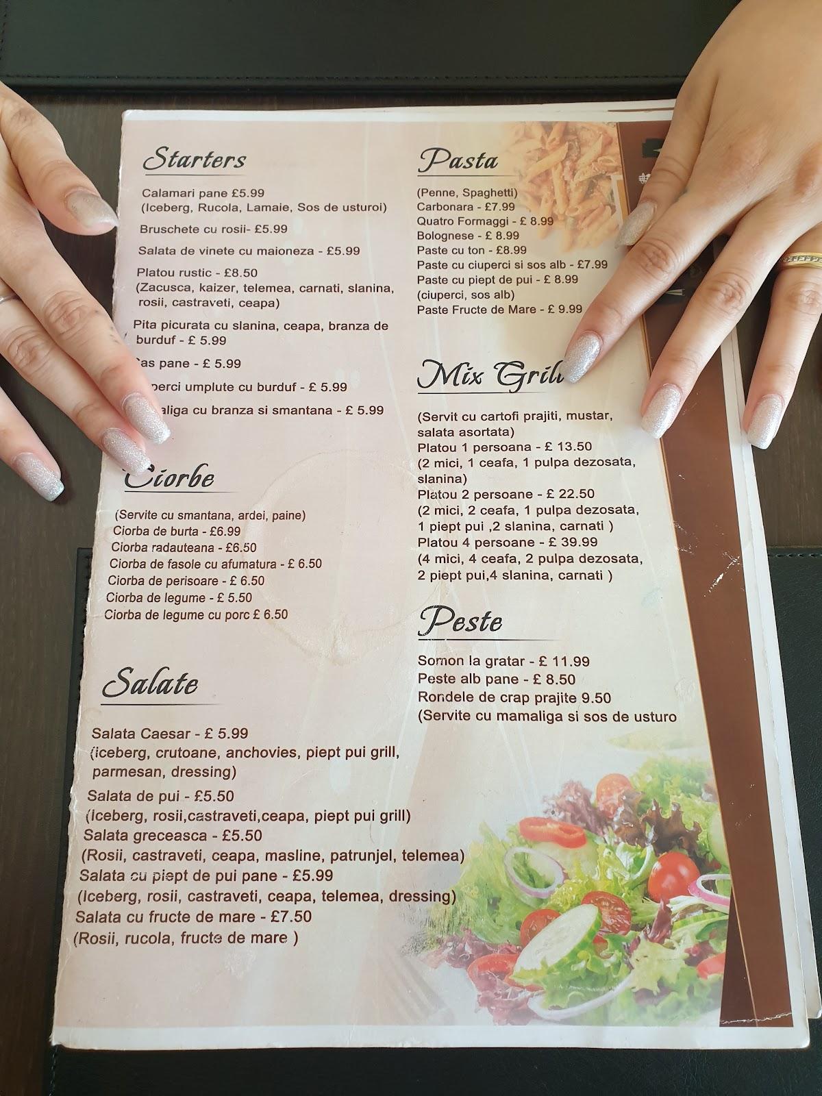 Menu at Transilvania Restaurant - Romanesc, Luton