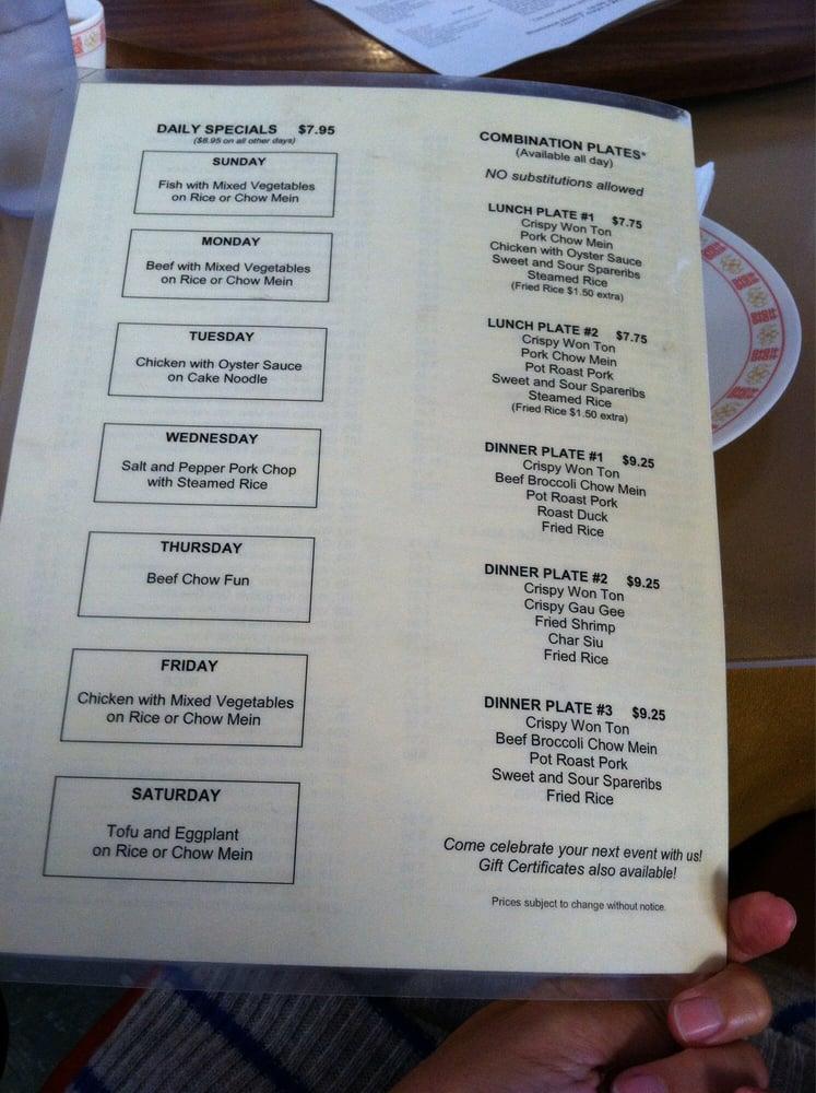 Menu at Au's Garden Chinese Restaurant, Honolulu