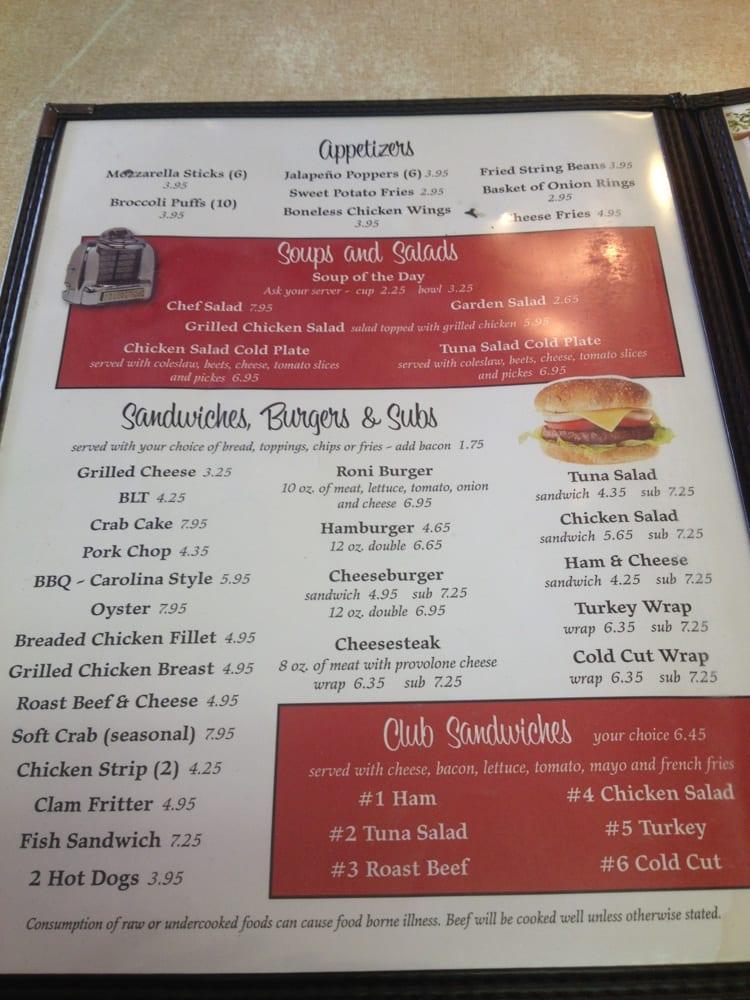 Menu at Exmore Diner restaurant, Exmore, Main St