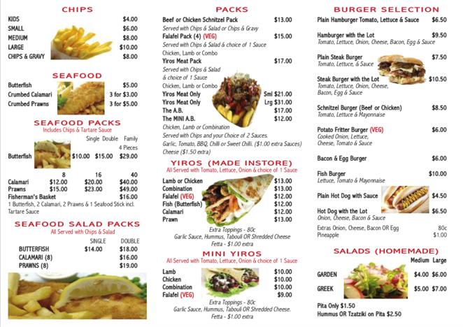 Menu at Yiros On Henley restaurant, Brooklyn Park
