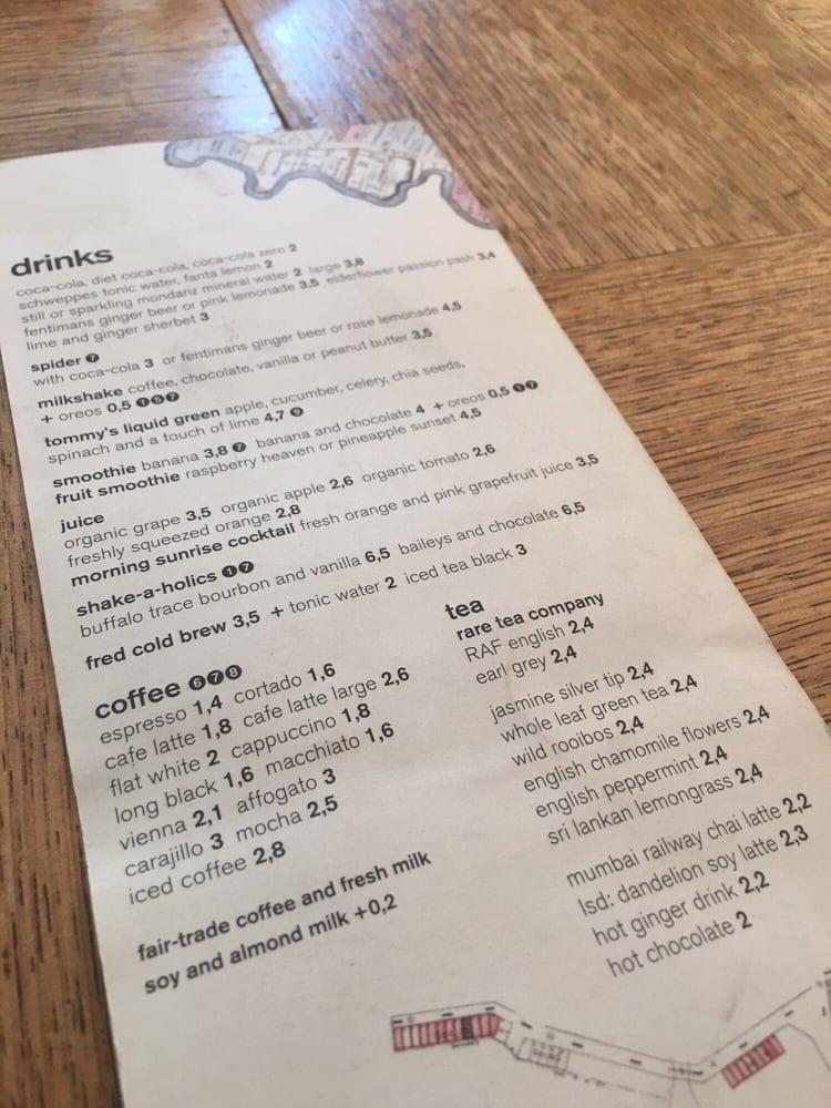 Menu at Federal Cafe, Barcelona, Carrer del Parlament