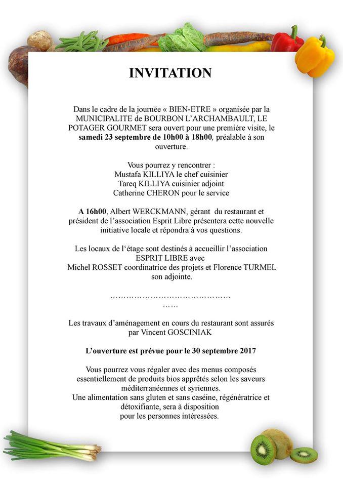Carta del restaurante Le Potager Gourmet, Bourbon-l'Archambault, Pl ...