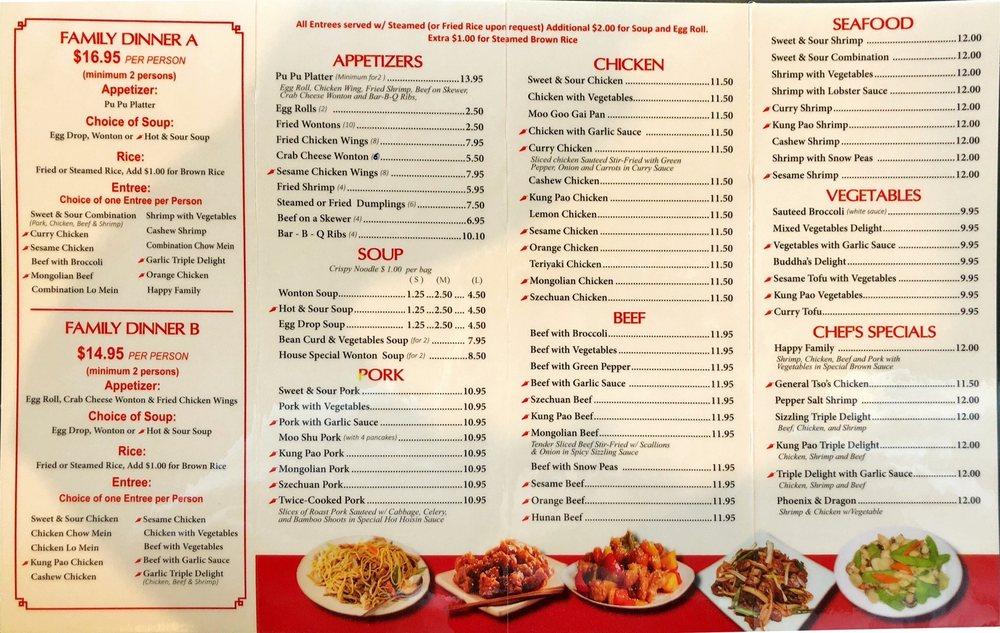 Menu at Li's Chinese Restaurant, Westminster