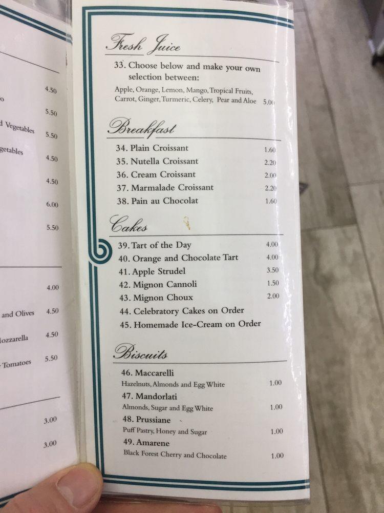 Menu at Mari restaurant, London, 1a Eyot Gardens