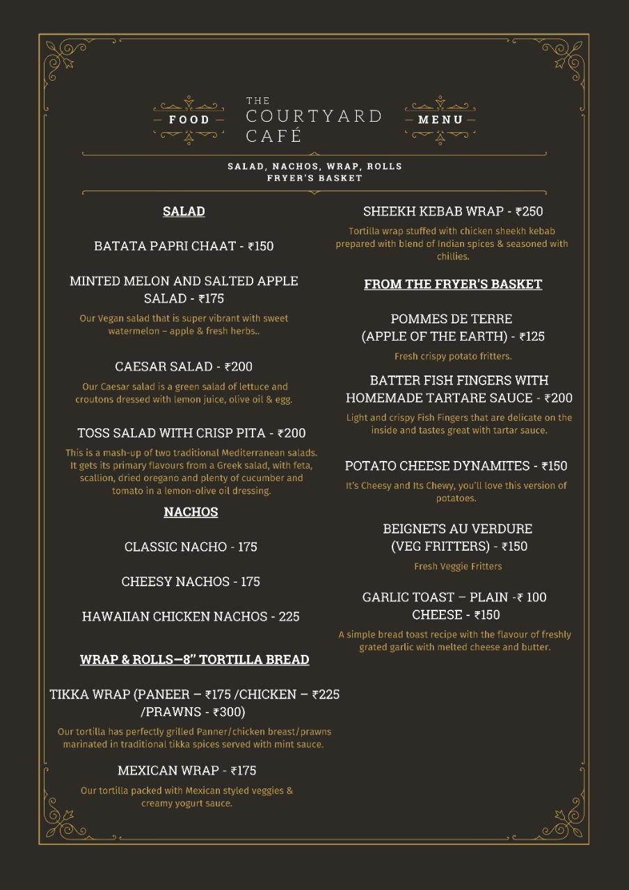 Menu at The Courtyard Cafe, Navi Mumbai