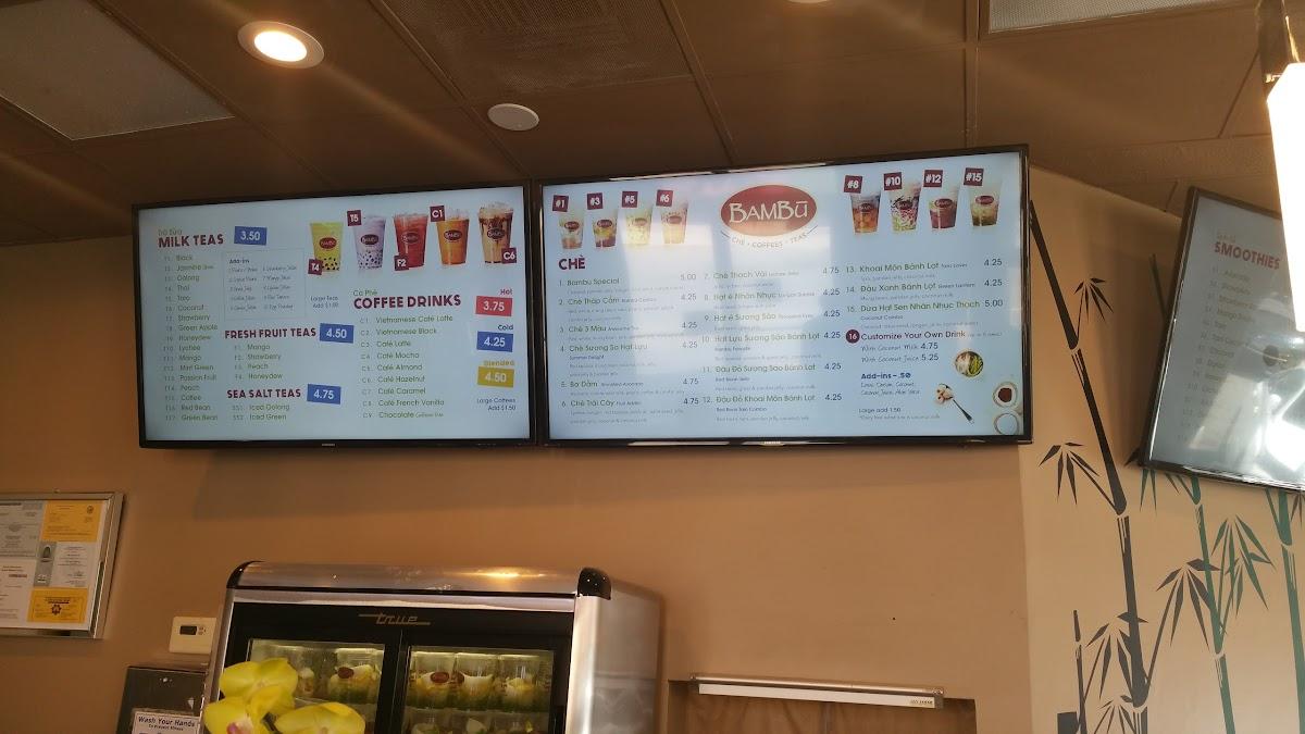 Menu at BAMBŪ Desserts & Drinks, Sacramento