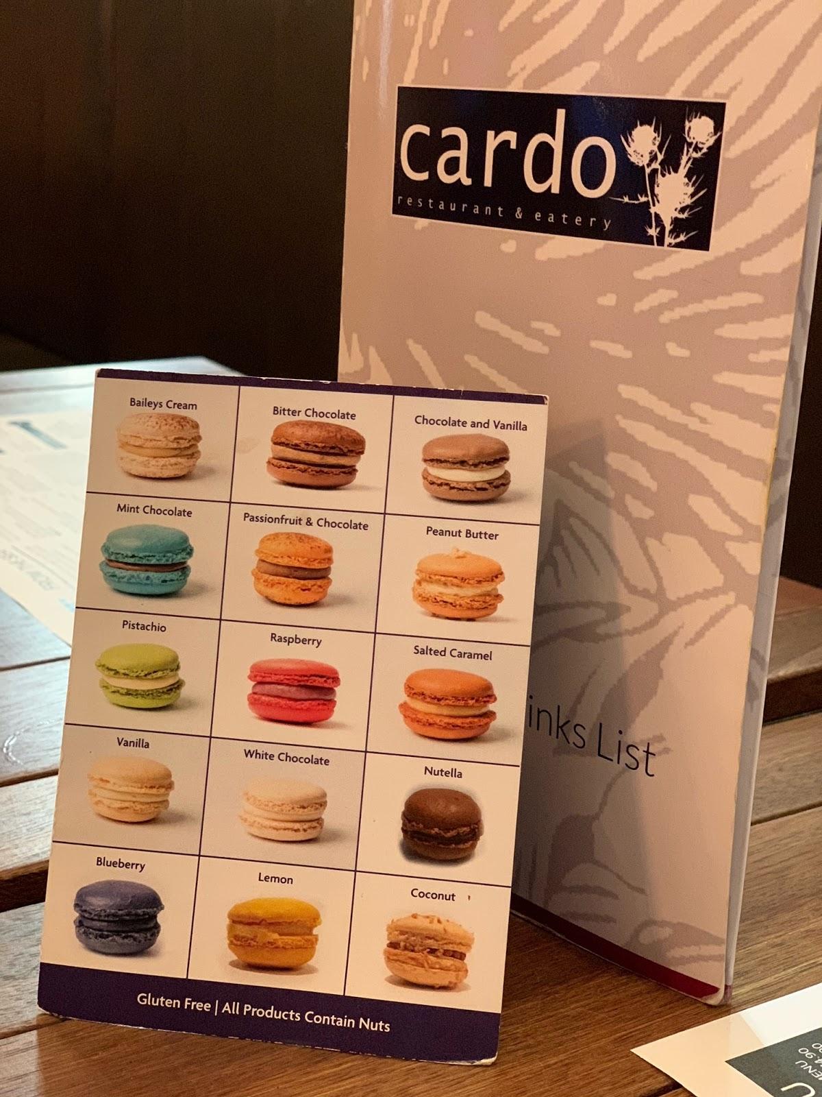 Menu at Cardo restaurant, Perth