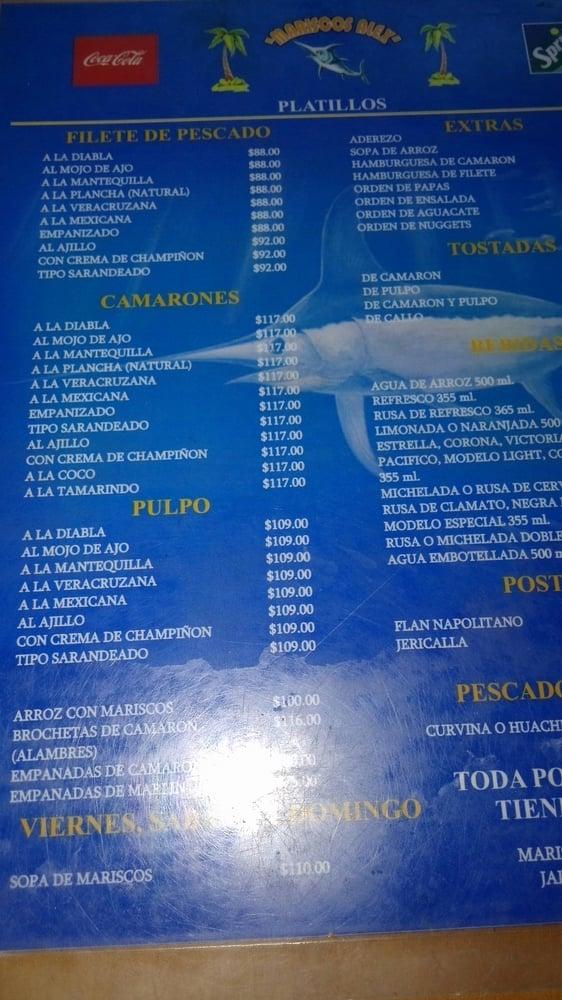 Carta del restaurante Mariscos Alex, Guadalajara, Francisco Vázquez ...