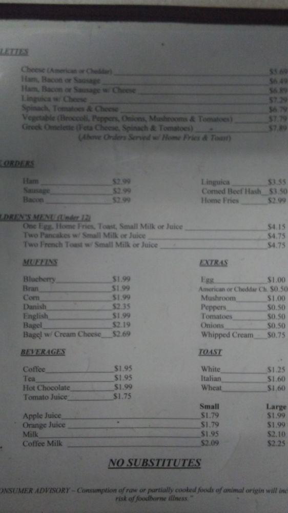 Menu at Right Spot Restaurant, Pawtucket