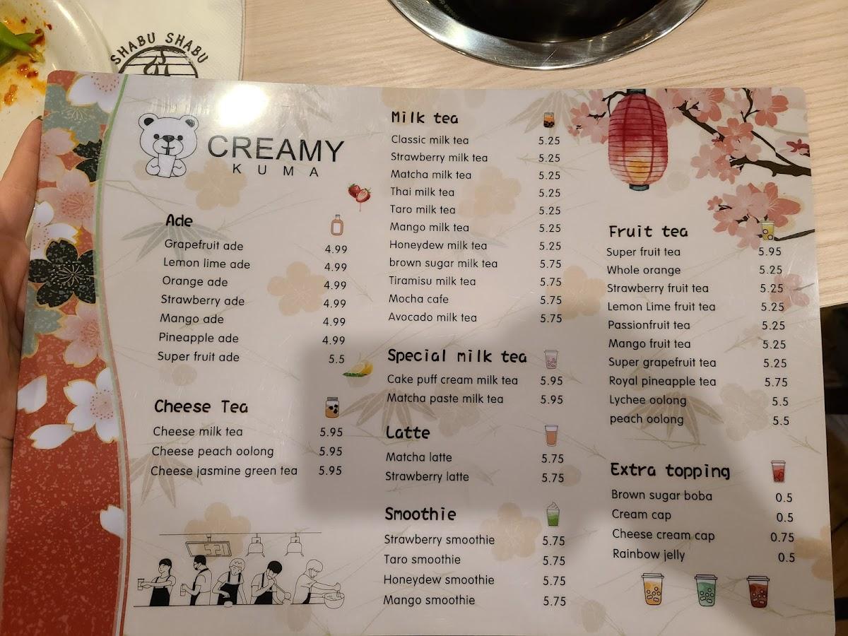 Menu at Shabu-Shabu BBQ, Nashville