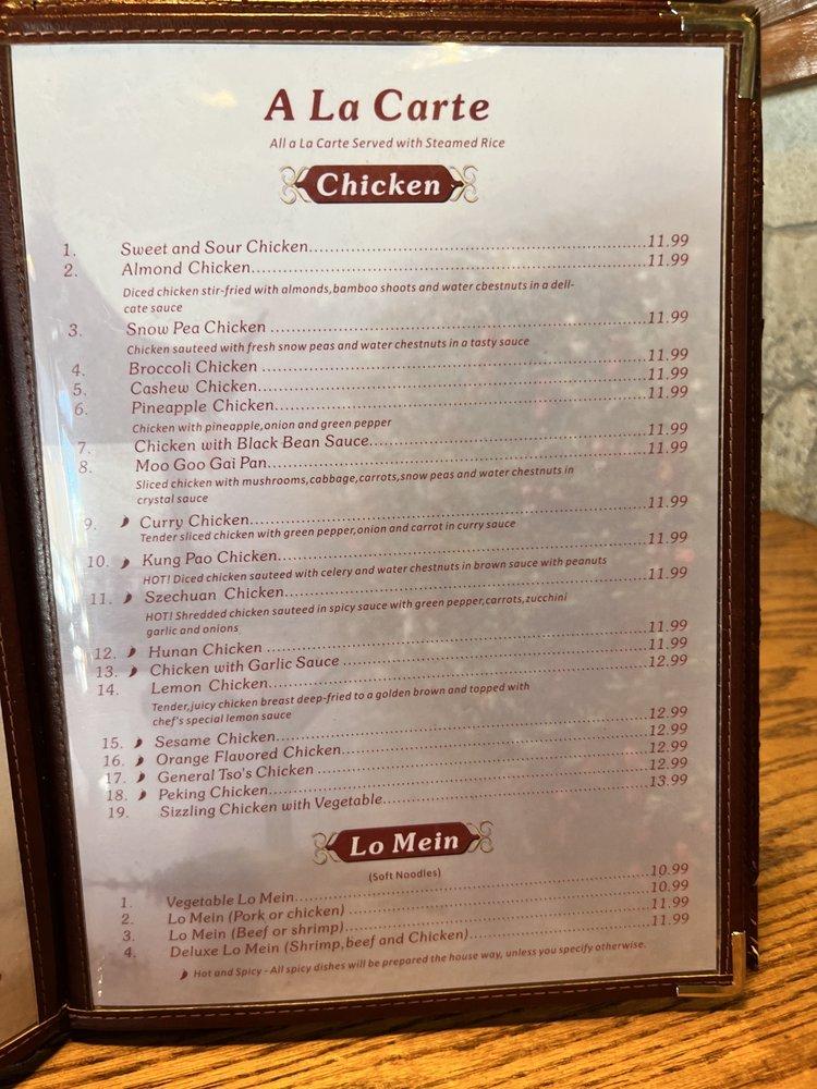 Menu at Dragon Treasure Orchard Mesa restaurant, Grand Junction, US-50
