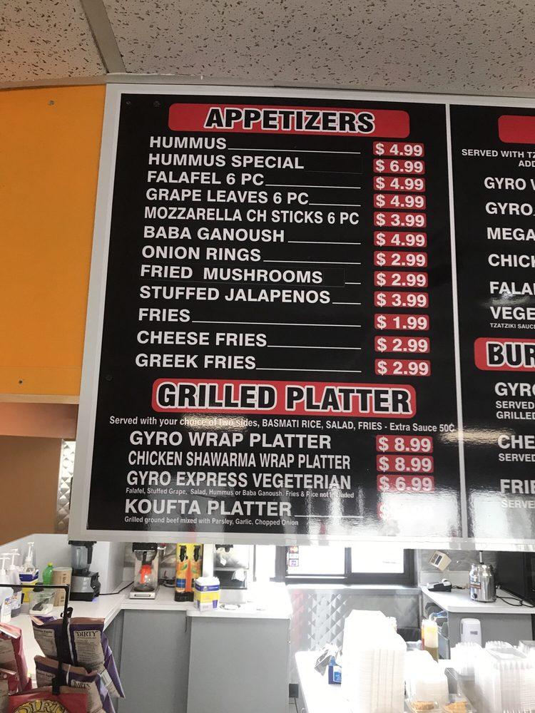 Menu at Gyro Express restaurant, Cincinnati, Montgomery Rd