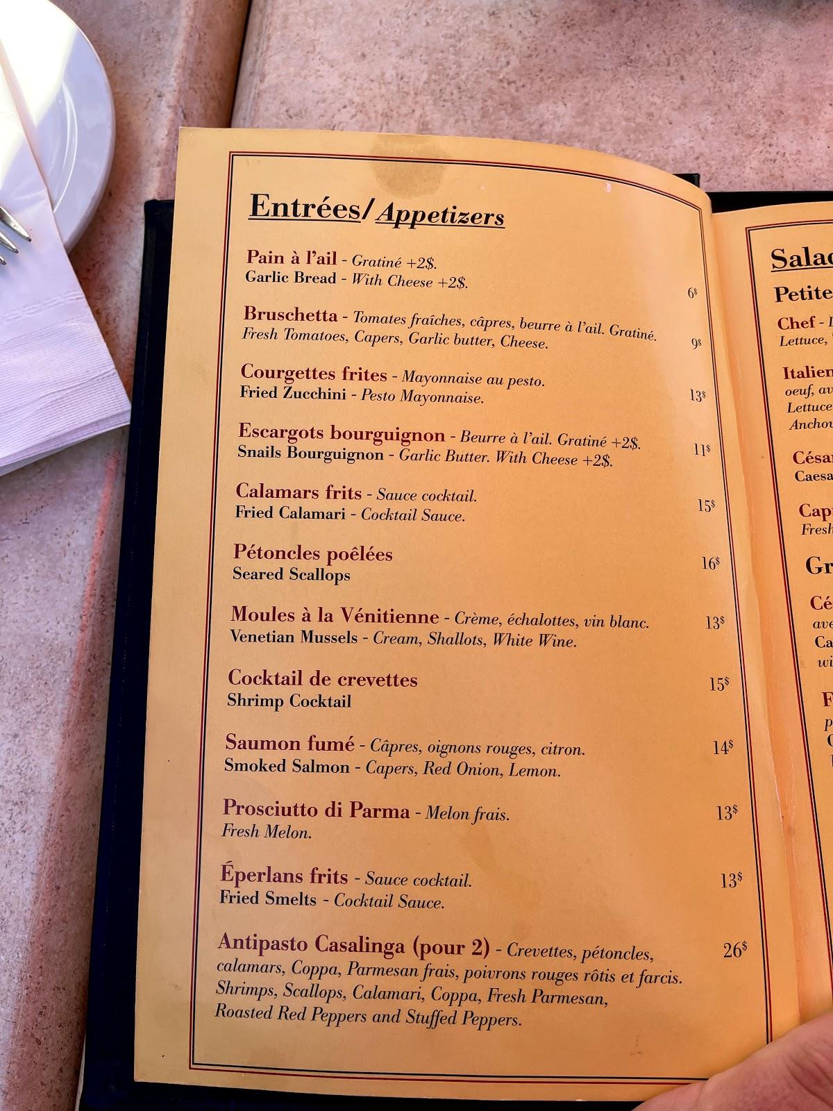 Menu at Mamma Teresa Ristorante restaurant, Chelsea, 254 Chem. Old Chelsea