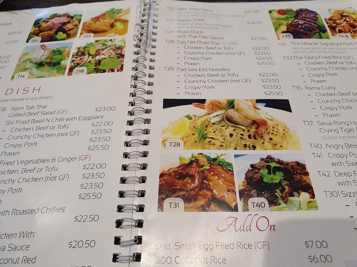 Menu at Miracle Asian Restaurant, Nelson