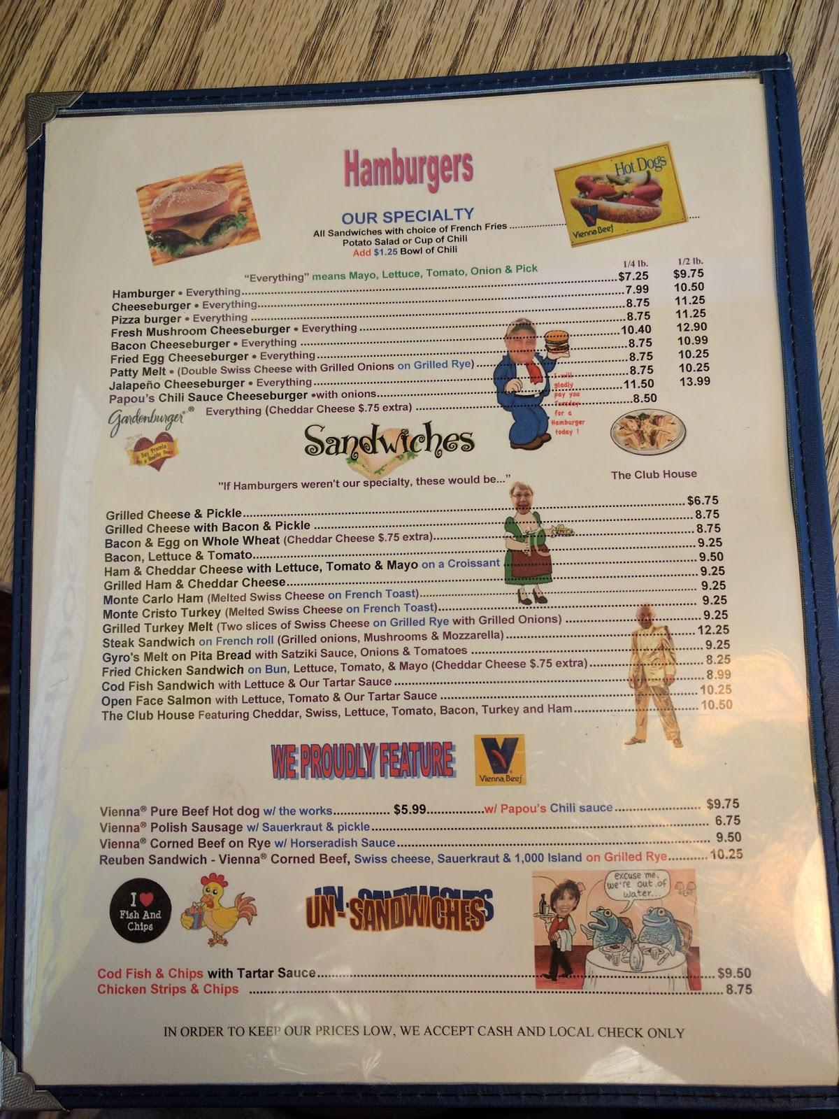Menu at Monte's Just A Bite restaurant, Blaine
