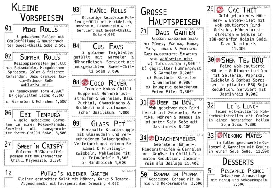 Speisekarte von Pu-Tai Restaurant, Rockenhausen