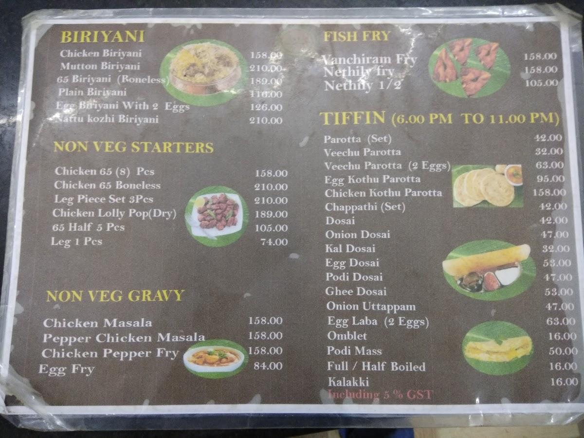 Menu at Salem RR Biryani, Chennai, 5