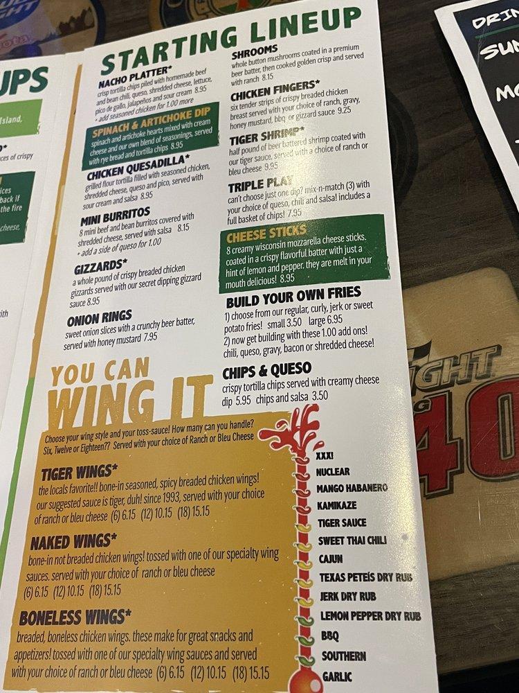 Menu at Jeremiah Bullfrogs pub & bar, Topeka, SW Wanamaker Rd