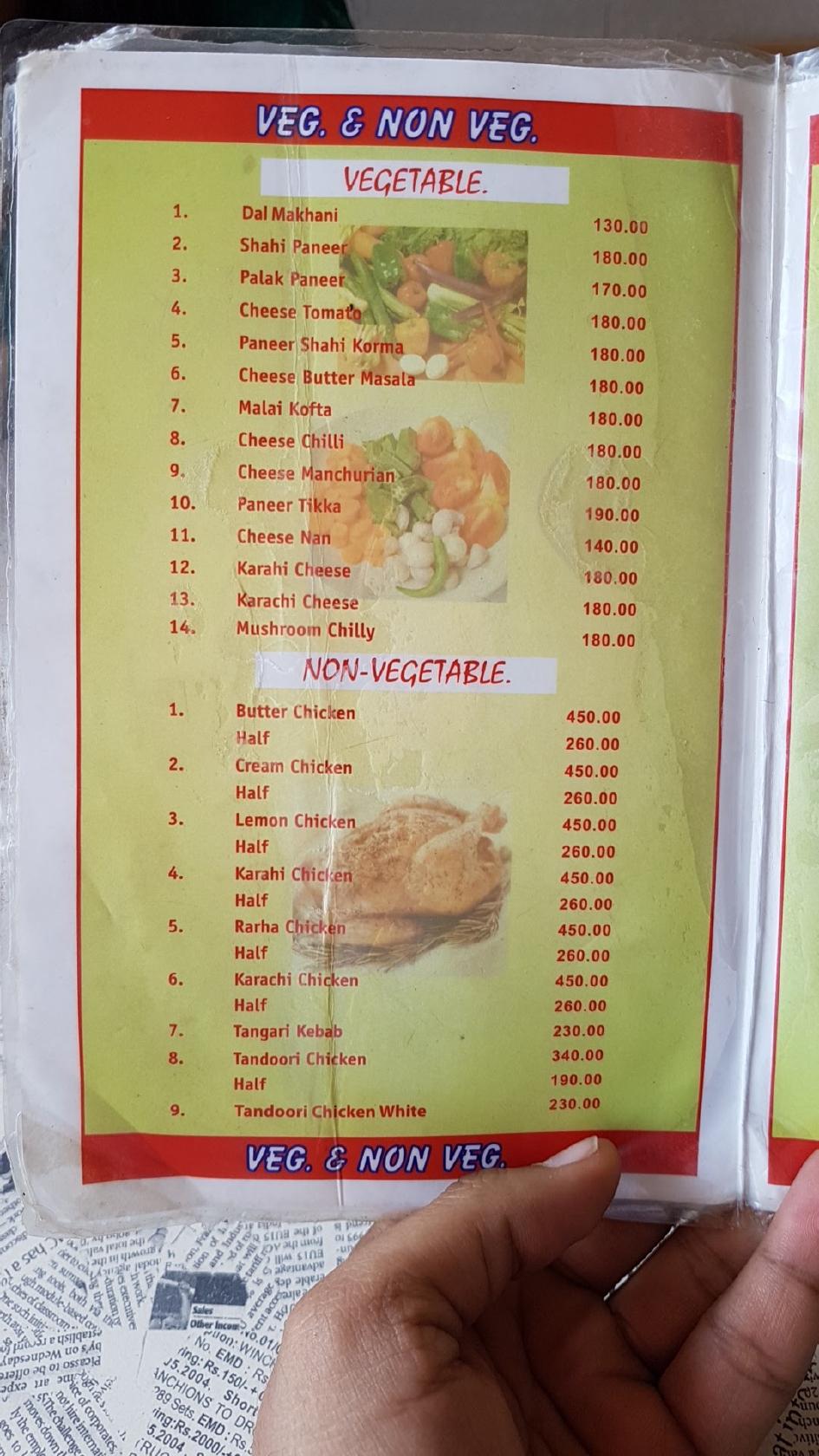 Menu at Shefali Veg & Non Veg, Karnal