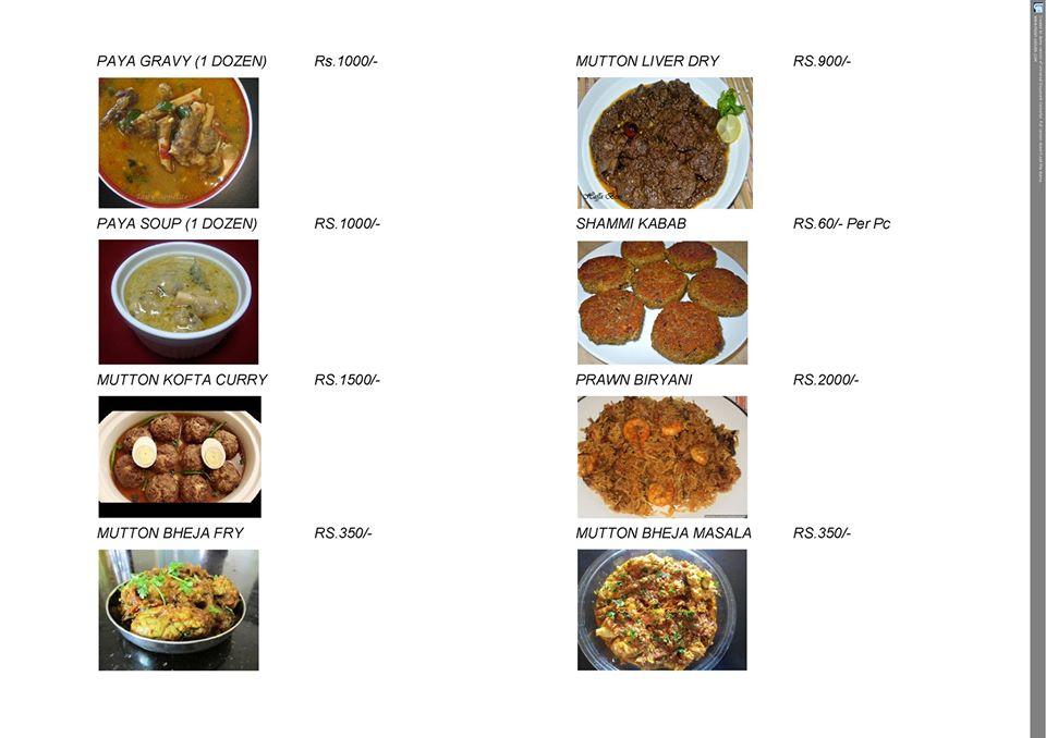 Menu at Shahi Biryani House, Mumbai