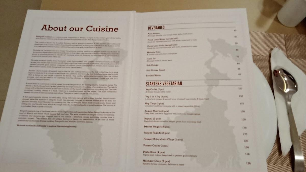 Menu at Aha! Baangali, Hyderabad