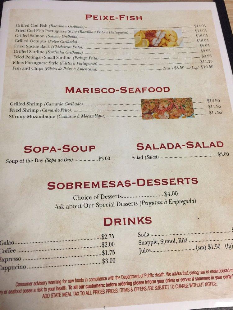 Menu at My Place Restaurant, New Bedford