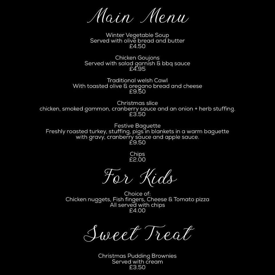 Menu at The Olive Tree restaurant, Pyle