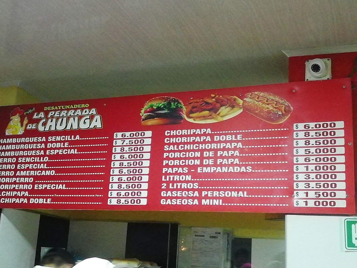 Carta del restaurante LA PERRADA DE CHUNGA, Bucaramanga