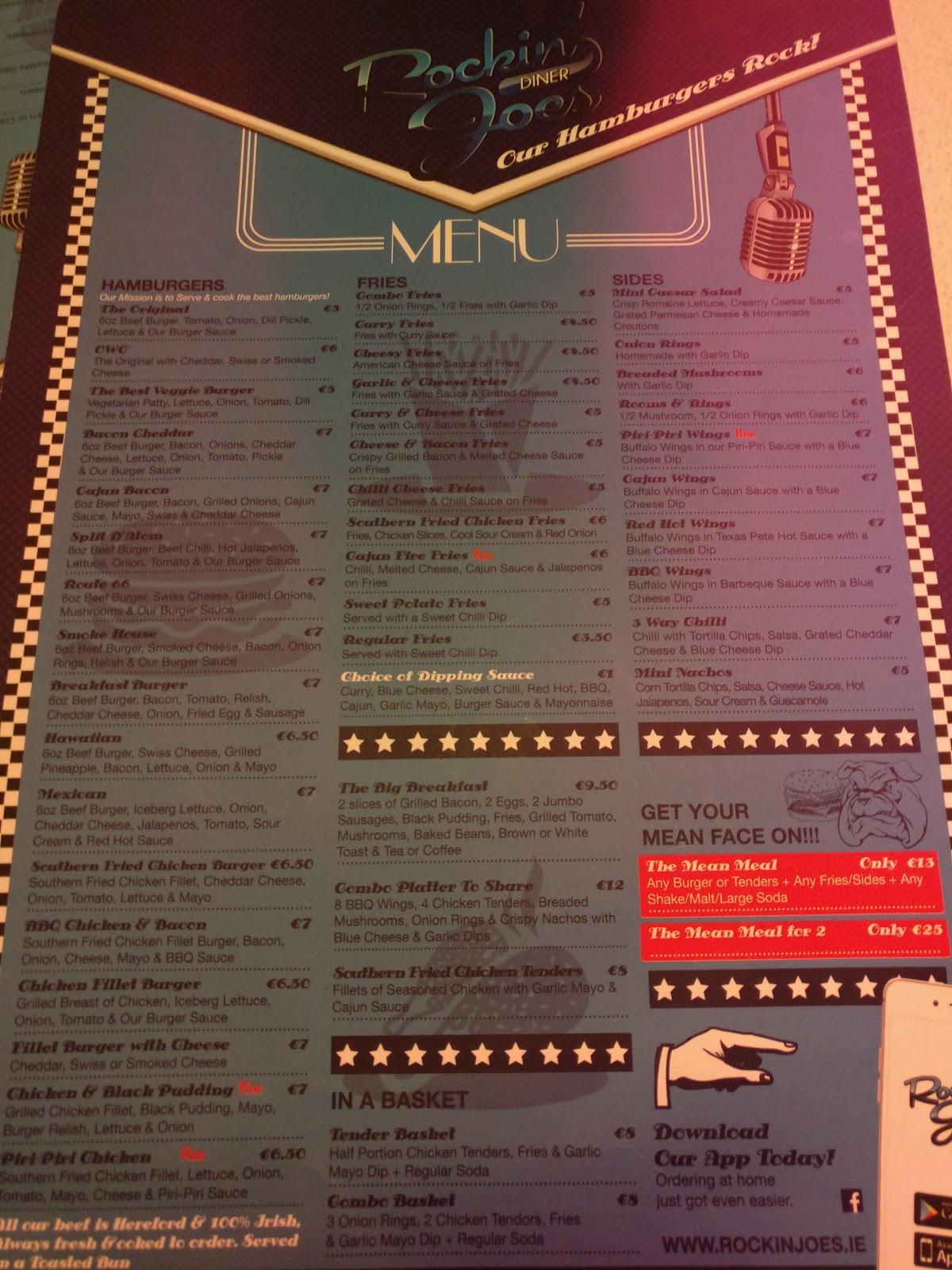 Menu at Shake Dog Galway restaurant, Galway, Wellpark Retail Centre