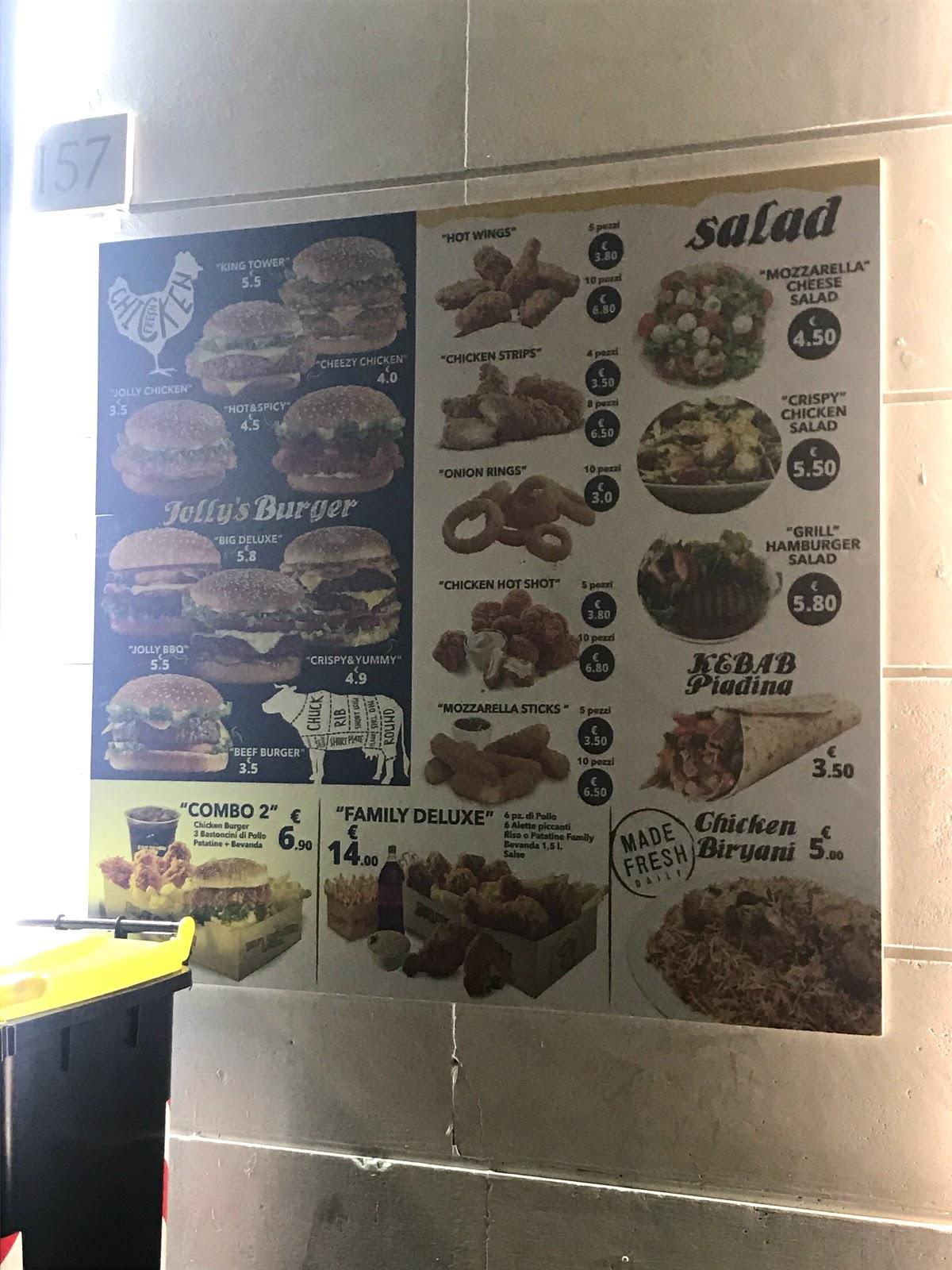 Menu at Jolly Chicken & Pizza restaurant, Rome